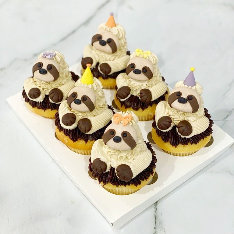 Sloth Themed Cupcakes (6 Pack) – Poles Patisserie