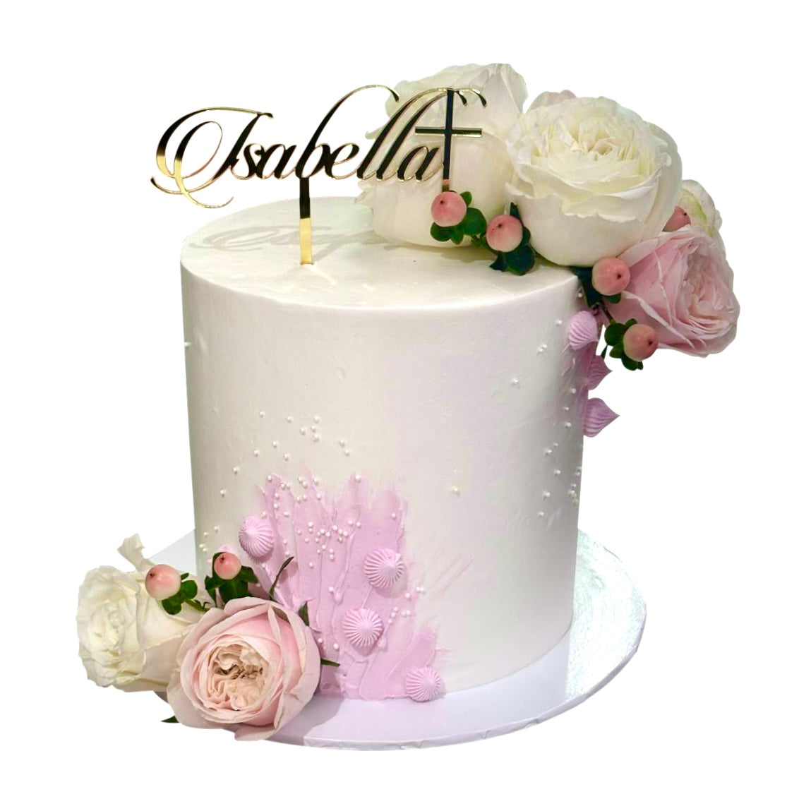 White Theme Flower Cake – Poles Patisserie
