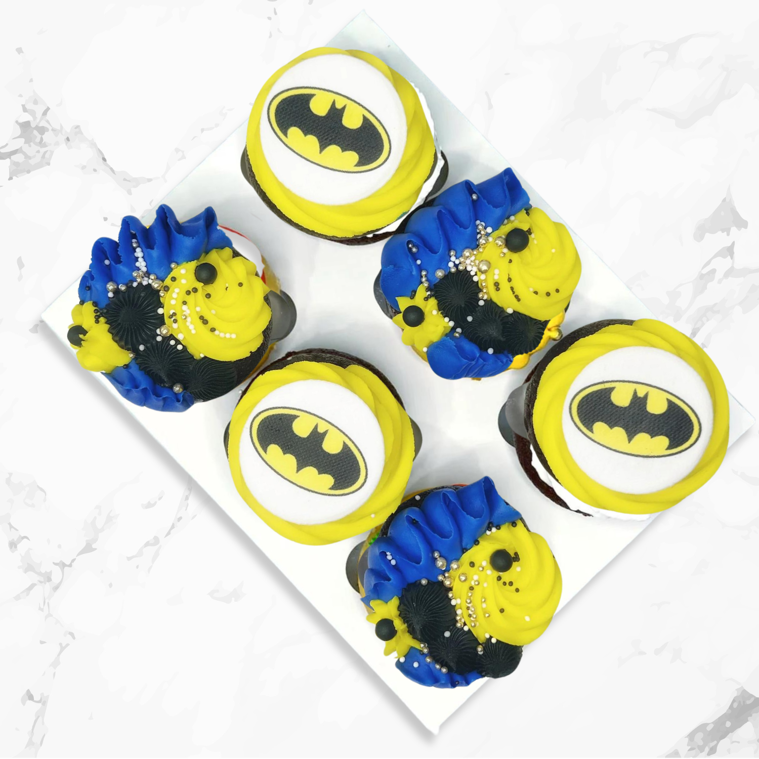 Batman Themed Cupcakes (6 Pack) – Poles Patisserie