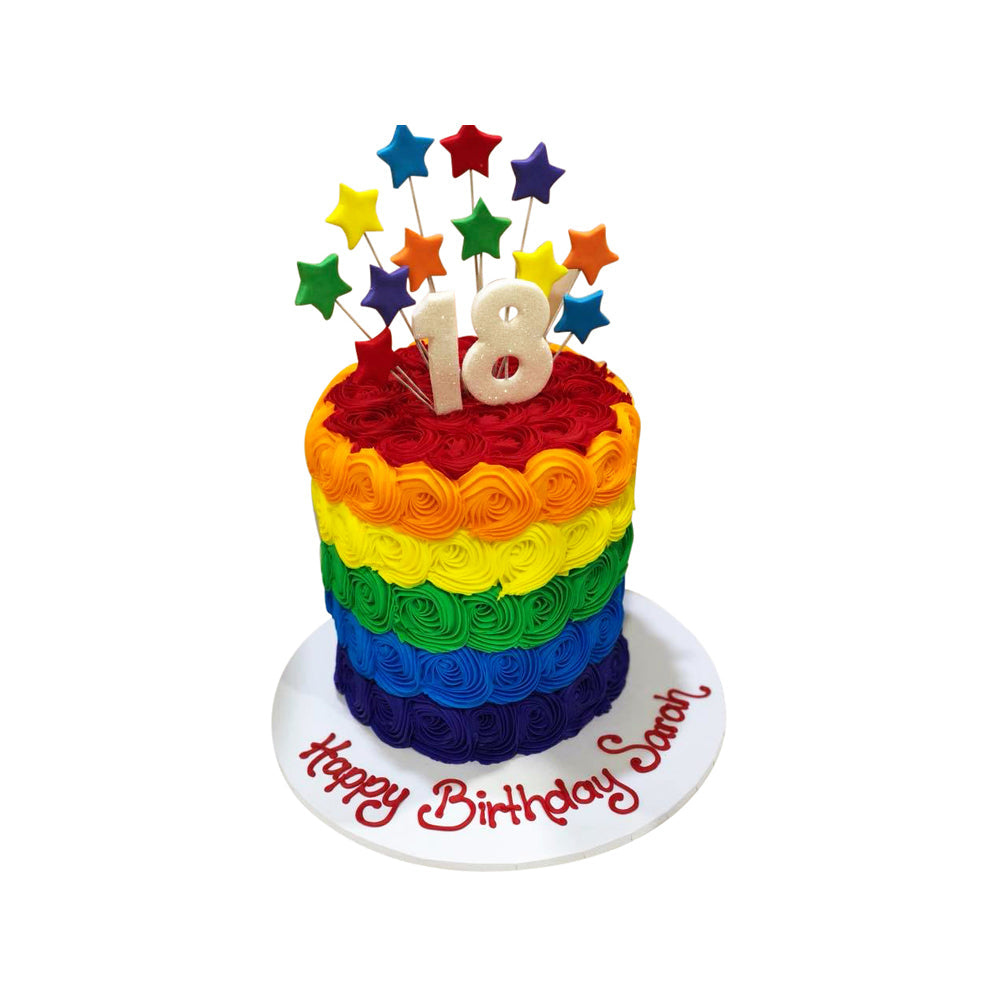 Rainbow Rosette Cake | Poles Patisserie