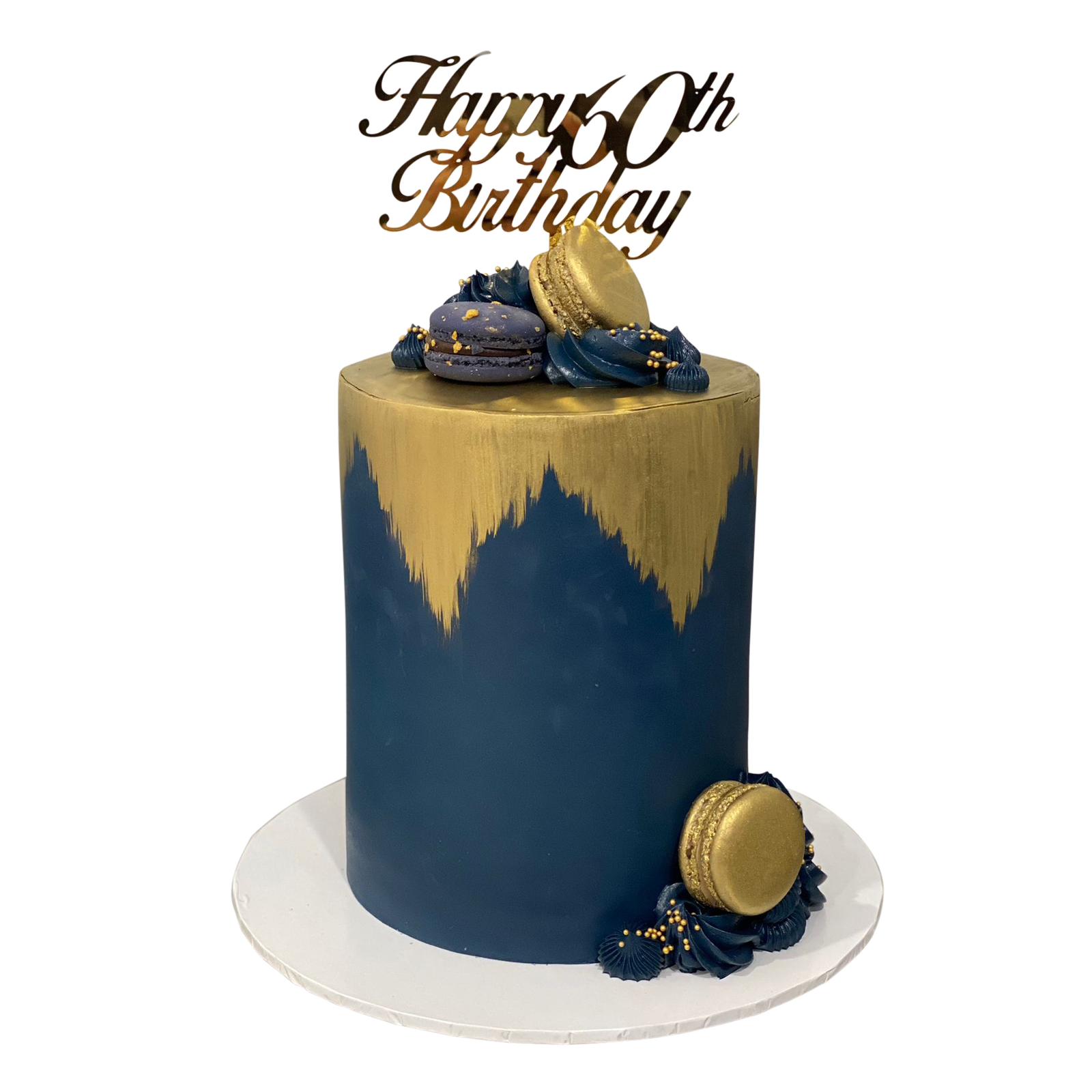 Royal Blue And Gold Cake