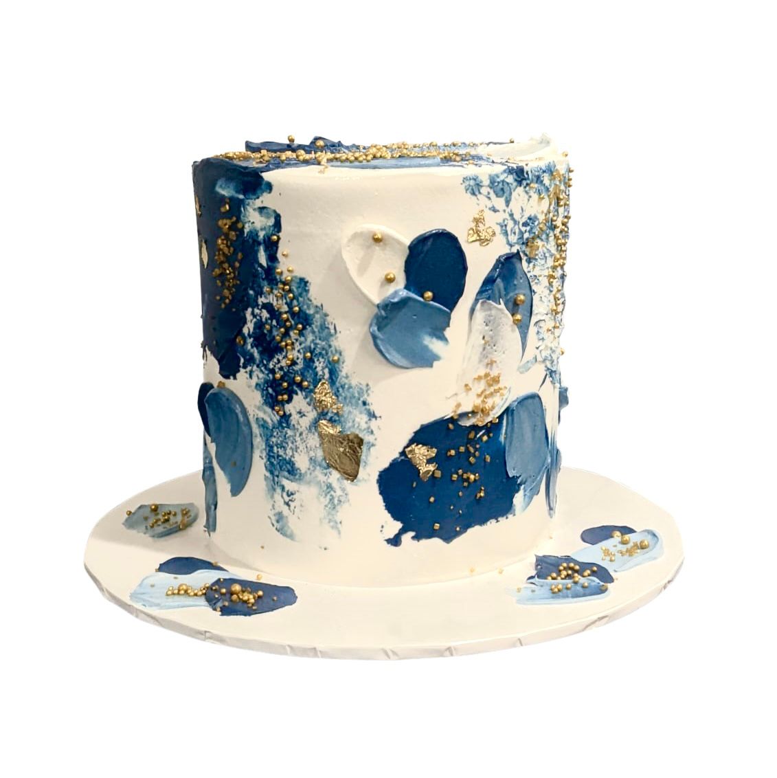Blue Canvas Style Tall Cake | Poles Patisserie